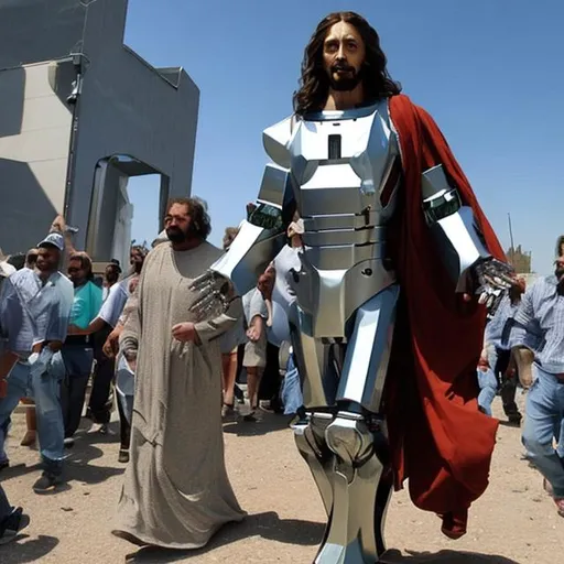 realistic jesus christ going shopping with the homies | OpenArt