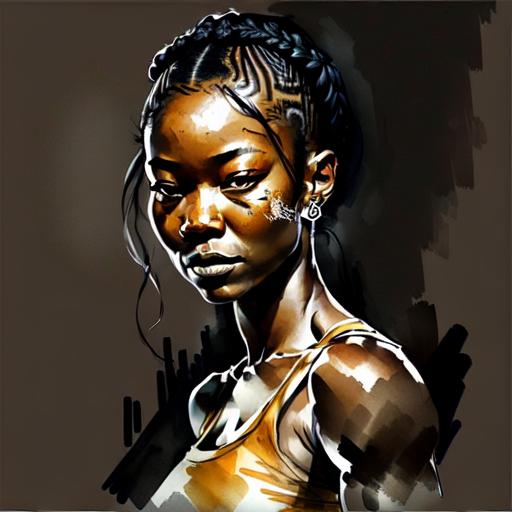 [China ink realistic drawing portrait of a beautiful... | OpenArt