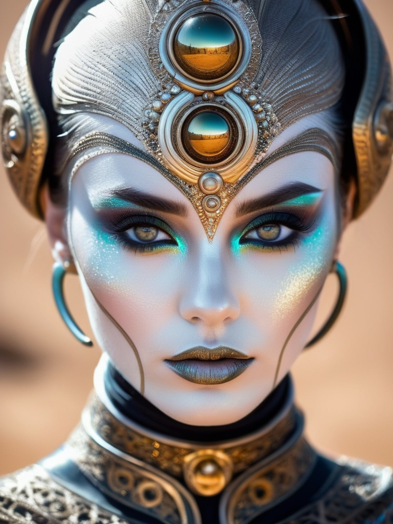 In a mesmerizing still, an otherworldly lunar martia... | OpenArt