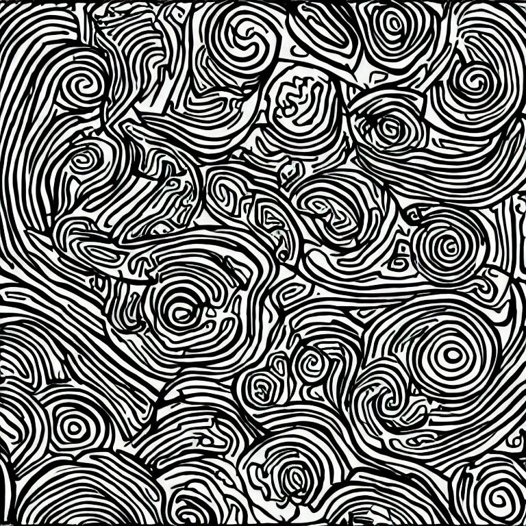 Simple shapes art colors sketch abstract black outline | OpenArt