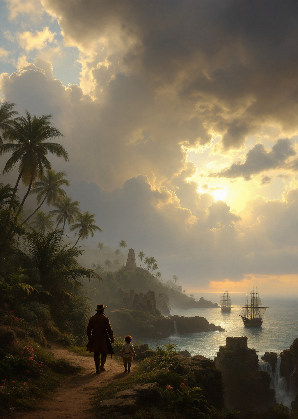 A man dressed in a 19th-century explorer's outfit wa...