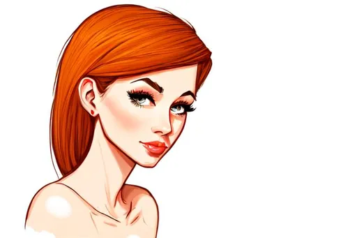 Beautiful woman cartoon portrait | OpenArt