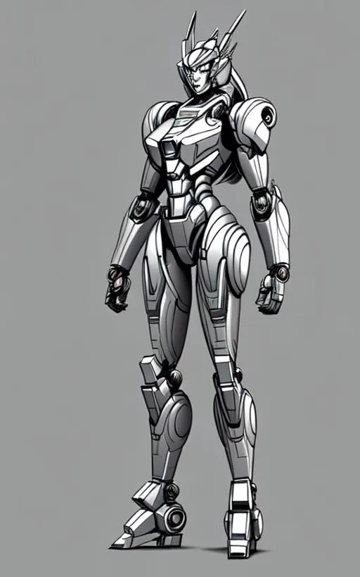 line work concept art of the transformer, female bod... | OpenArt