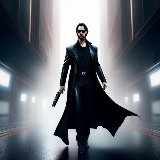 Keanu reeves,as Neo from the matrix , shades, kung-f... | OpenArt