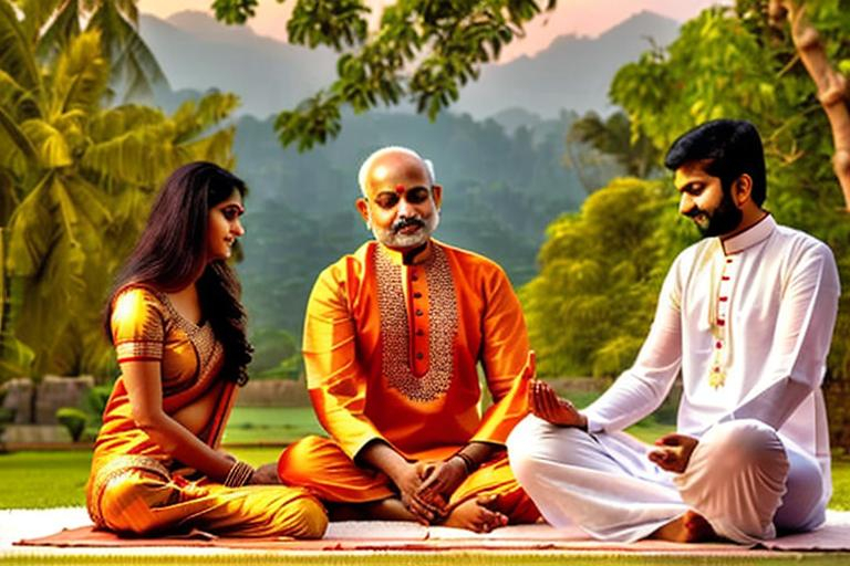 Indian priest or astrologer or Rishi giving guidance...