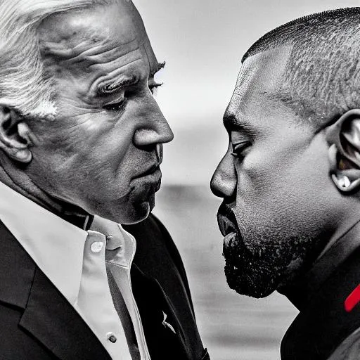 Kanye West and kernel sanders kissing , high quality... | OpenArt