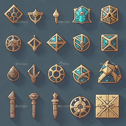 rpg style, futuristic artifacts icon