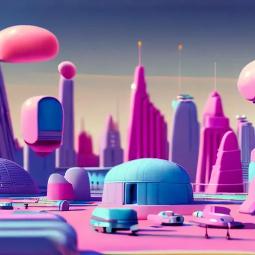 surreal city, surreal background, plasticine style,...