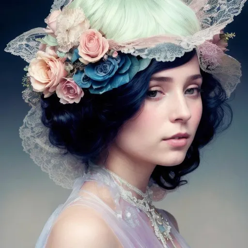 Beautiful young victorian/renascence/art nouveau gir...