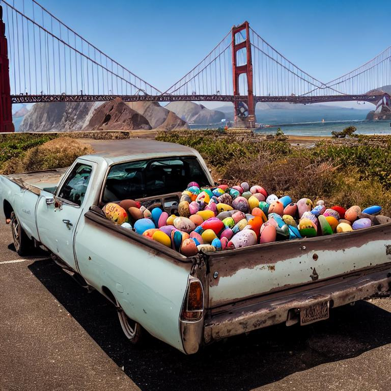a photo of on rusty El Camino with it's rear flat b... | OpenArt
