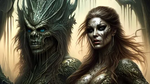 highly detailed swamp goddess style of boris vallejo...