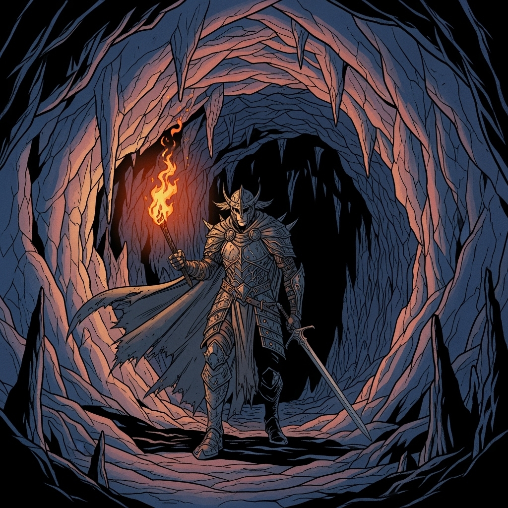 (gothic style dark comic book illustration, full co...