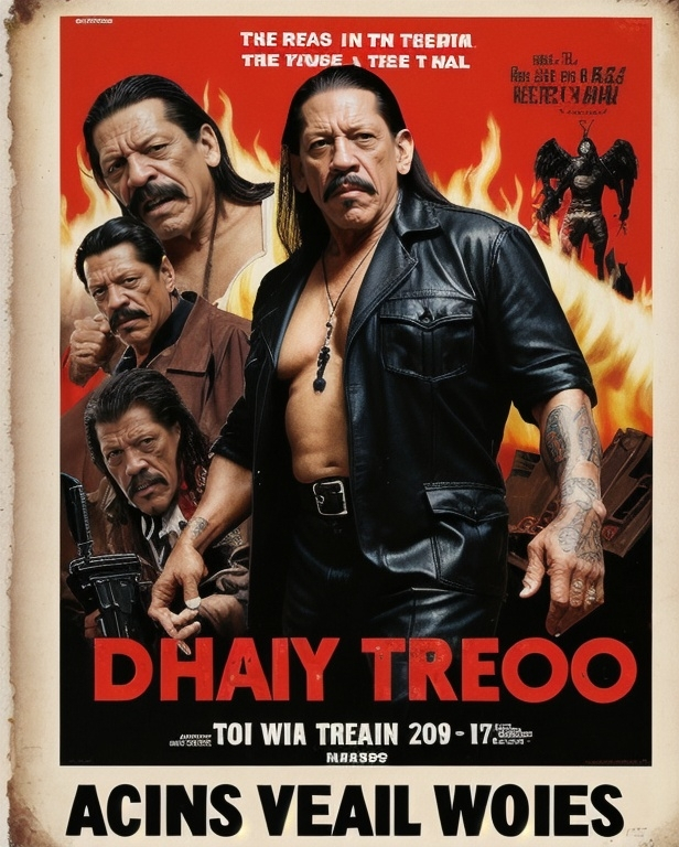 Vintage action, movie poster starring the actor Dann...