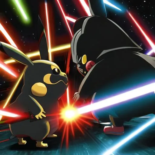 A black cat wearing a darth vader helmet and wieldin... | OpenArt