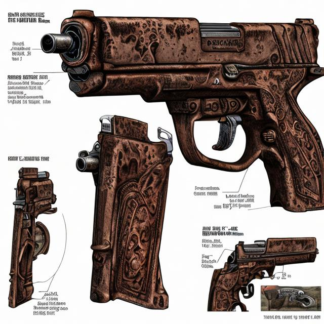 Detailed rusty handgun graphic novel | OpenArt