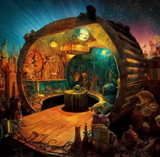 A magical time machine by Jacek yerka, Chris foss, D...