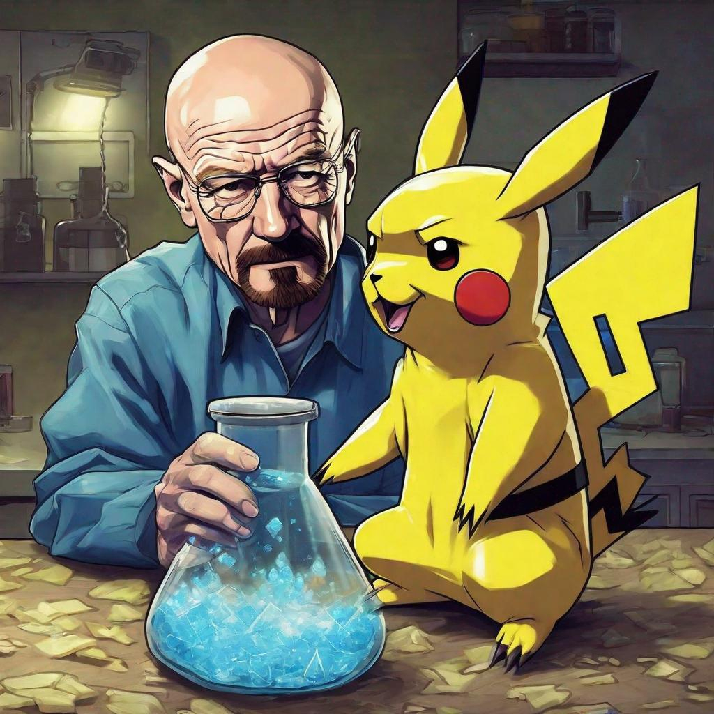 Walter White and Pikachu make blue meth