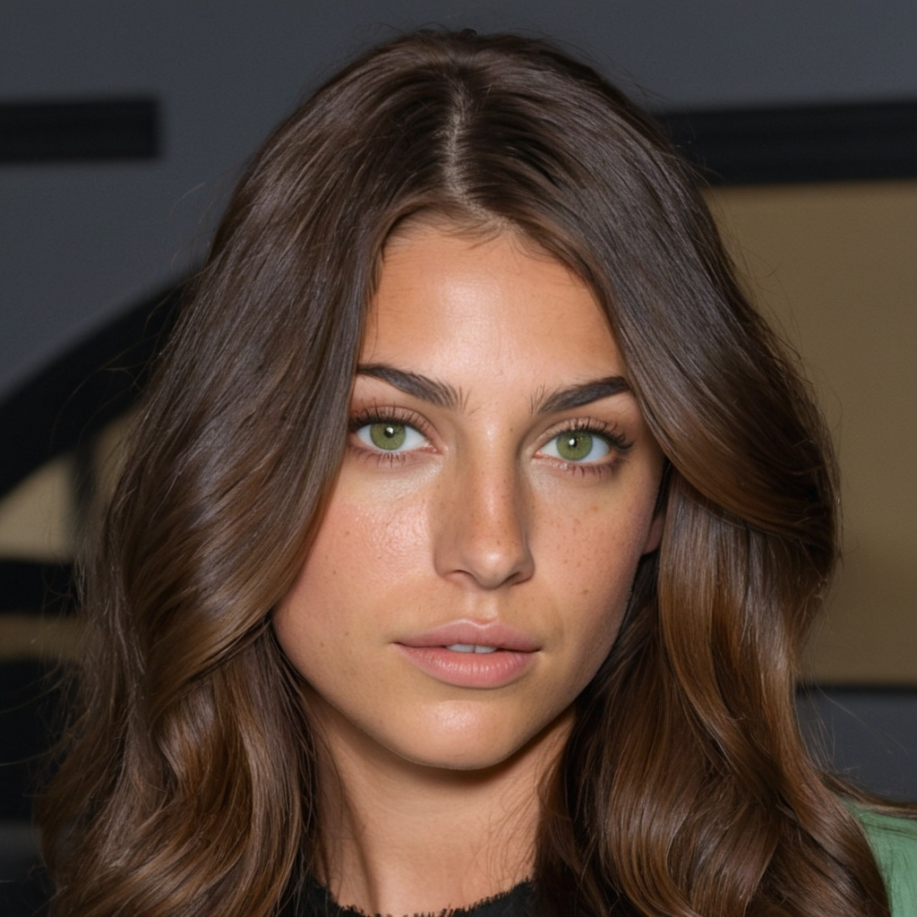 Ultra-realistic close-up front-facing portrait of a...