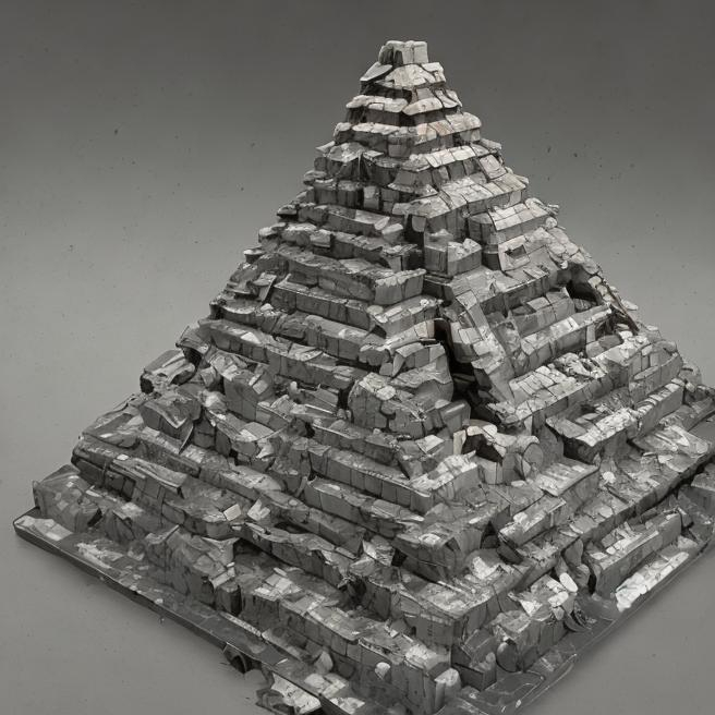 create a model of graffiti covered pyramid