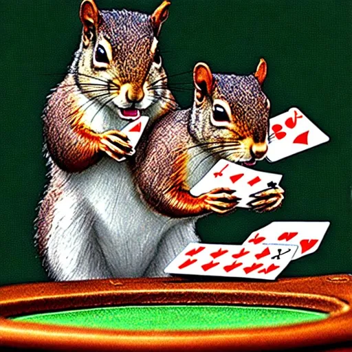 Gangster monkey playing poker | OpenArt