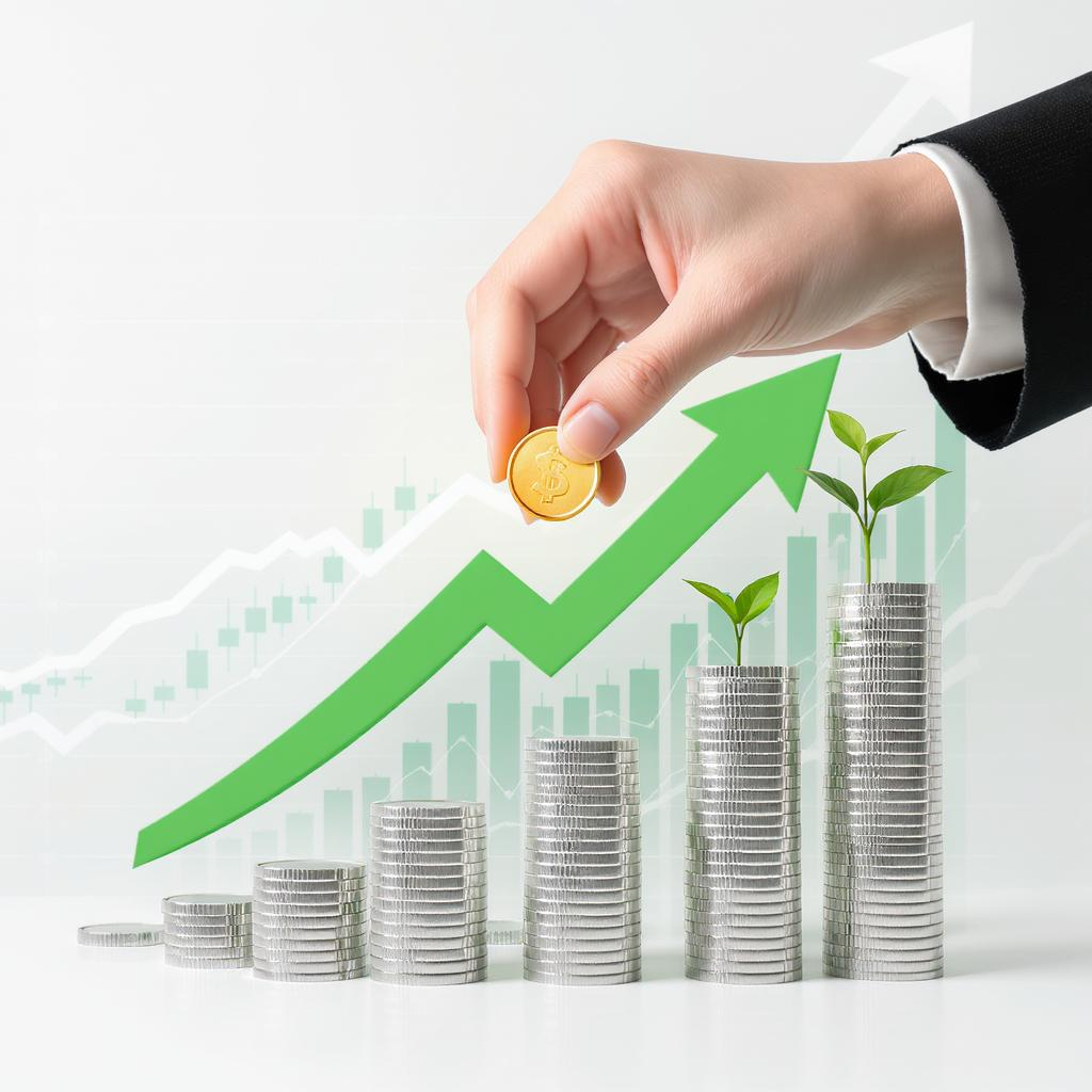 Professional financial growth concept image with Asi...