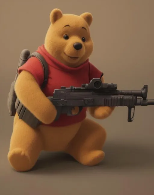 Winnie the Pooh sleeping in a swimming pool, Realist... | OpenArt