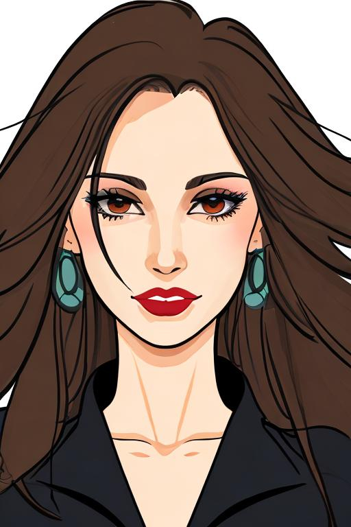 Beautiful woman cartoon portrait | OpenArt