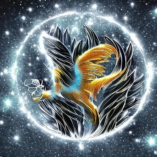 A phoenix rising from a crystal. | OpenArt