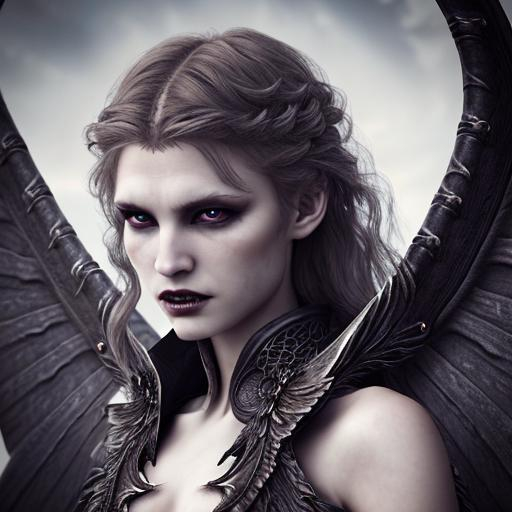 Pretty Vampire Warrior Princess dramatic with wings... | OpenArt