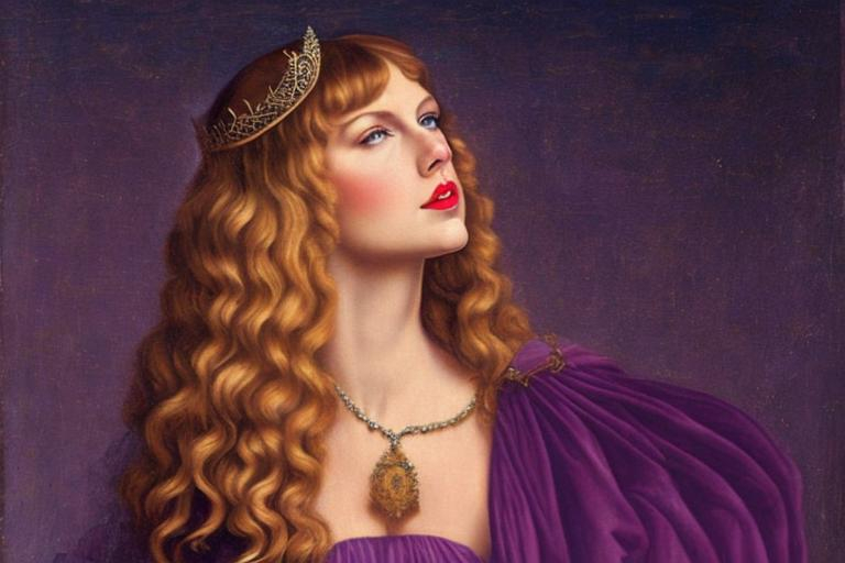 taylor swift as a medieval queen art pice portrait b...