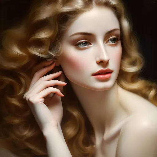 Portrait of A beautiful sophisticated Woman wavy whi... | OpenArt