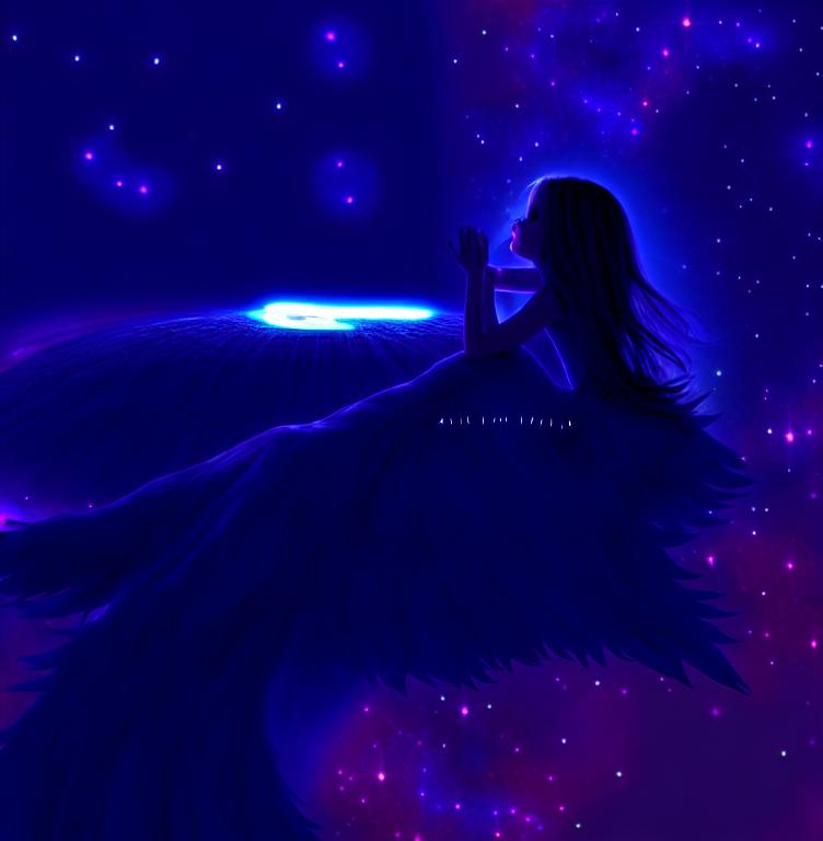 an angel like demon in space | OpenArt