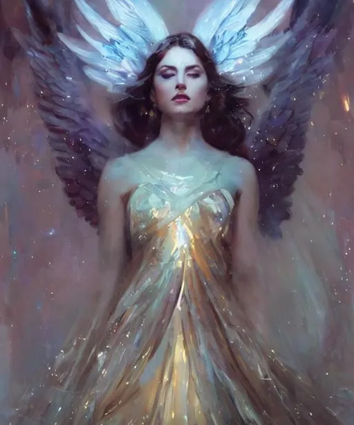 upper body portrait of a beautiful female angel blin... | OpenArt