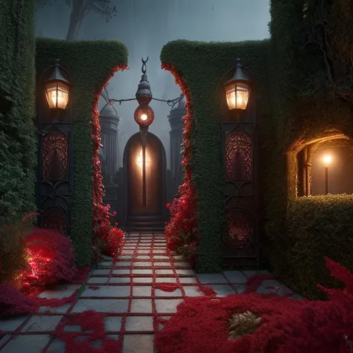 The garden path parted to show me the void, detailed... | OpenArt