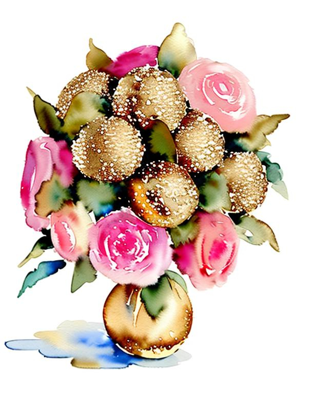 watercolour painting art style, cute, ferrero rocher... | OpenArt