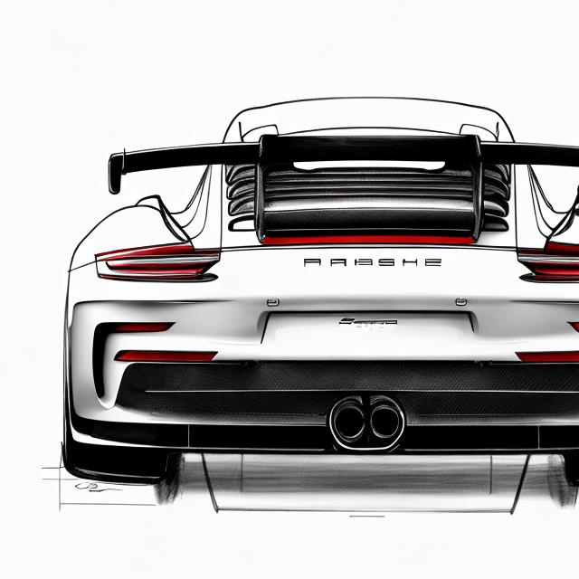 draw a porsche 992 911 gt3rs drawing sketch concept...