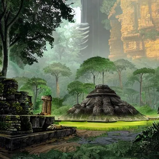 Jungle temple, Yavin IV in background | OpenArt