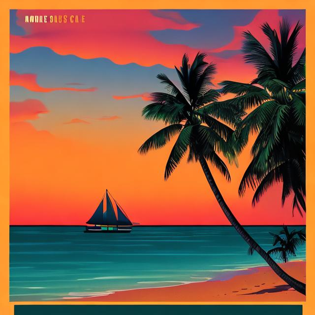 album cover with sunset vibe