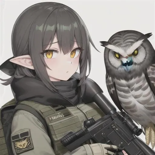 Owl girl, Owl, sniper, special force, tactical, dark... | OpenArt