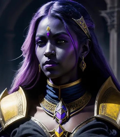 Portrait of Female Drow Noble, Dark Elf, D&D, Pathfi... | OpenArt