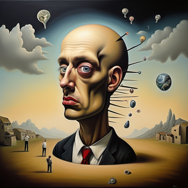 Absurd and ridiculous human behavior. Thinking. Surr...