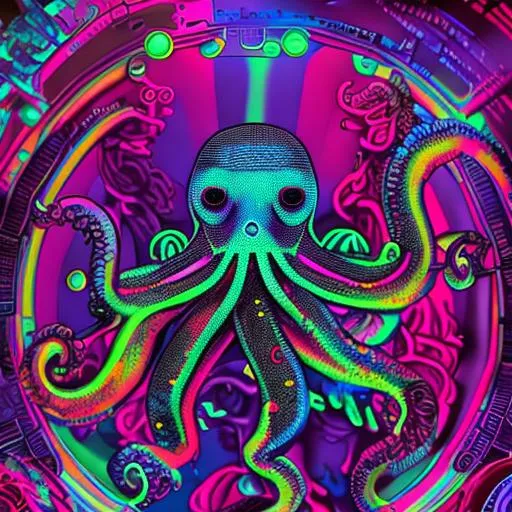 Pulpo logo psychedelic | OpenArt