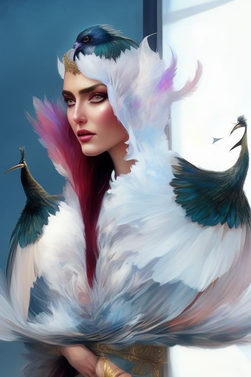 An ethereal bird queen, perfectly illuminated, weari... | OpenArt