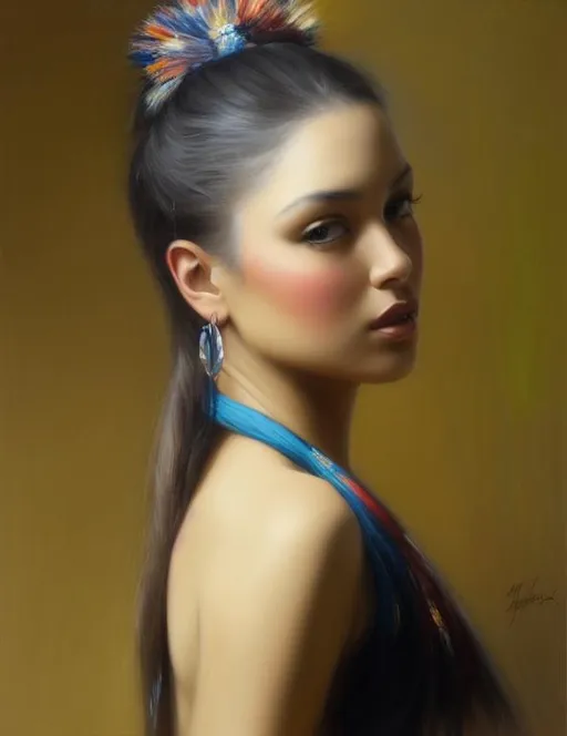 An Apache-Mohave, oil painting, beautiful, imperial... | OpenArt