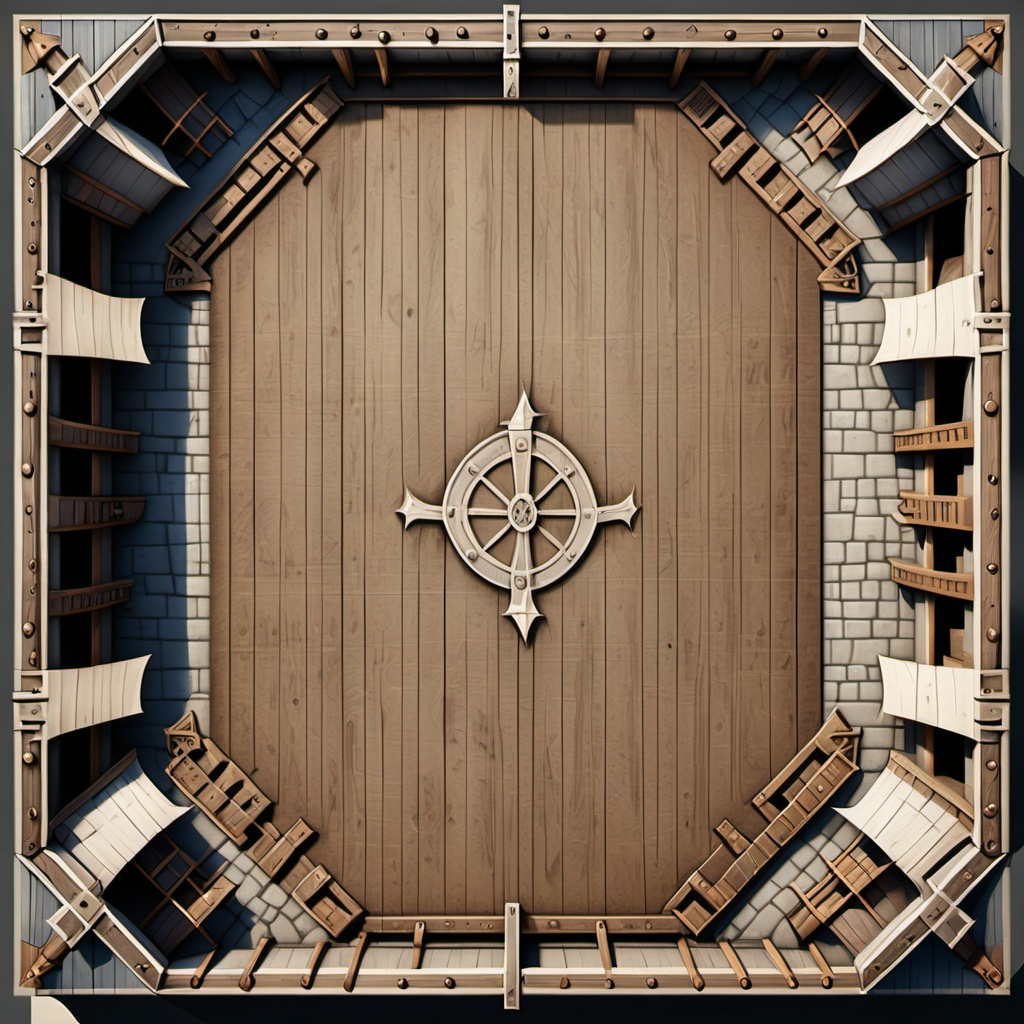 a large empty flat top-down board 2d image of a medi...