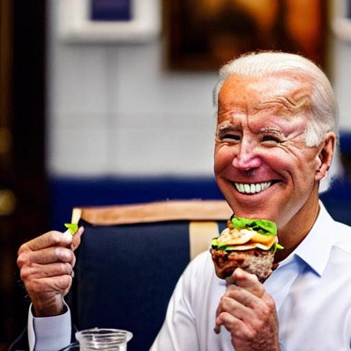 joe biden eating a hamburger