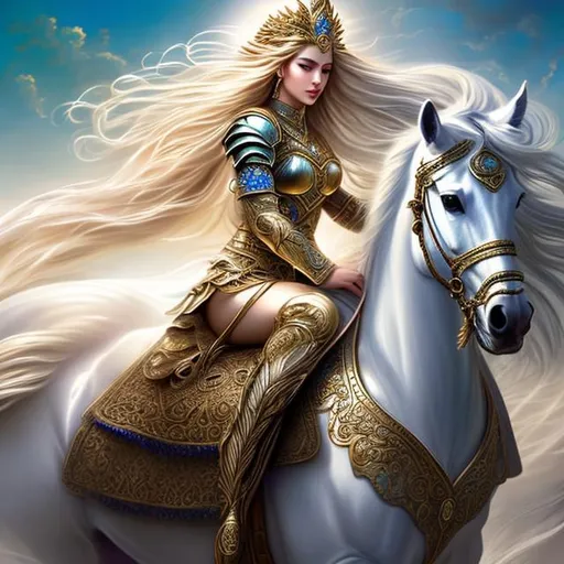 a horse in full gallop, horse is rescuing the King's...