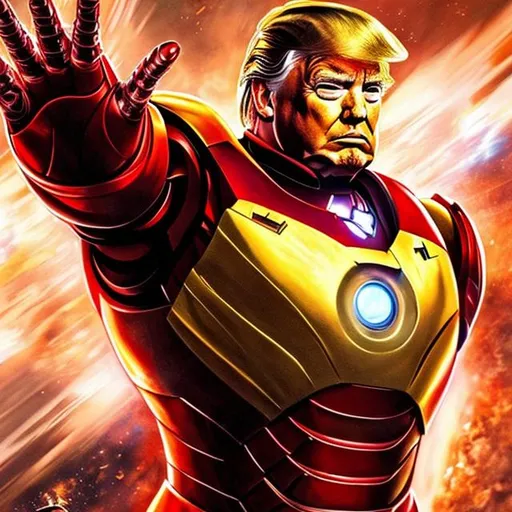 Donald Trump in iron man suit