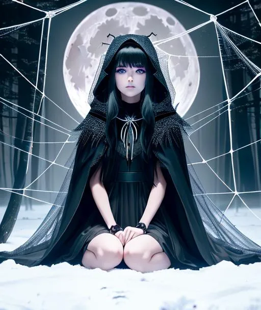 Beautiful half-girl, half-spider creature with long... | OpenArt