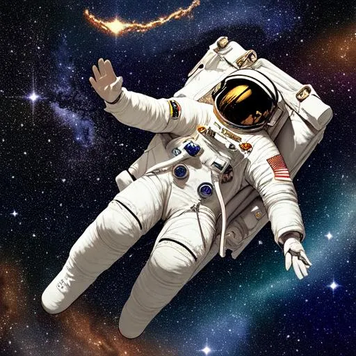 illustration of astronaut falling into stars with de... | OpenArt